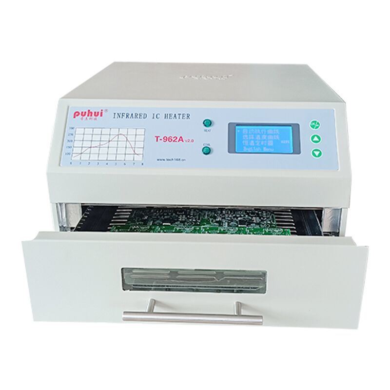 T962A Dengan Exhaust Benchtop Reflow Oven 300 * 320mm 1500w IC Heater ...